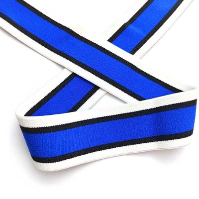 China Free Sample Modern Pattern Elastic Webbing Custom Fancy Jacquard Web Band Polyester Yarn-dyed Elastic Band for sale
