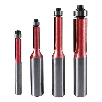 China Customized High Quality 6mm 8mm 12mm Shank 2/3/4 Flute CNC Flush Trim Router Bit With Bearing for Woodworking Tools for sale