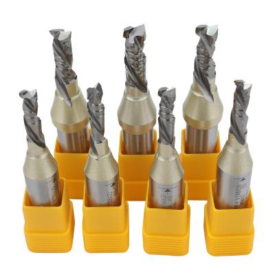 China ARDEN Venda Quente 1/2 1/4 Haste de Carboneto Espiral Fresadora de topo 2F Corte para cima e para baixo Broca de Compressão Madeira CNC Router Bits à venda