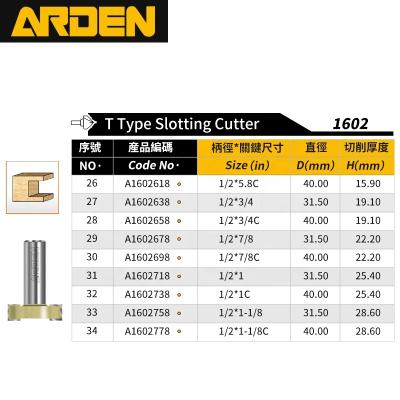 중국 1610 ARDEN 라우터 비트 이중 플루트 ARC 벤딩 툴 T자형 판매용