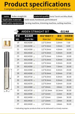 Cina Fresa per router ARDEN A0114  2 taglienti dritta per legno per fresatura CNC in vendita