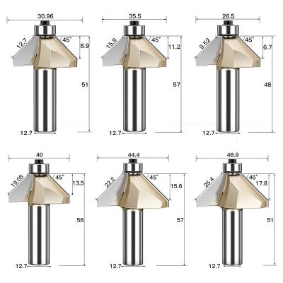 Cina Tideway Router CNC personalizzabile per la lavorazione del legno Bits 45 gradi di carburo di tungsteno in vendita