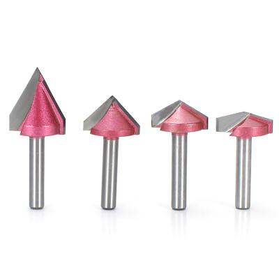Cina Tideway 6mm Shank CNC V Bit 60 90 120 150 gradi Carbide V Groove Router Bit per la lavorazione del legno Custom ODM & OEM Supporto in vendita