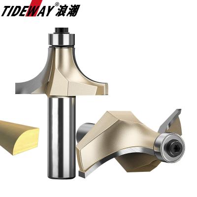 China 55HRC Pro Tech Tct Router Bits Half Ronde TiAIN Double Flute Router Bit Te koop
