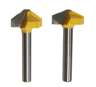 China 1/4 6 Shank Carbide 90 Degree ACM ACP Cutting Tools V Groove Router Bit for Aluminium for sale