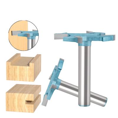 China 4 cuchillas de grabado por CNC tipo T tipo de ranura de corte de bites de fresado 6mm 1/4 limpieza de barbilla en venta
