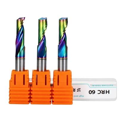 China Customizable Single Flute Bit DLC Coated Mould Steel End Mill Bits For Aluminum for sale