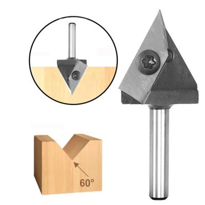 China Customizable 60 Degree Engraving Milling CNC V Type Router Bit Replaceable Carbide Inserts Wood Cutter Tools Abandoned Knives for sale