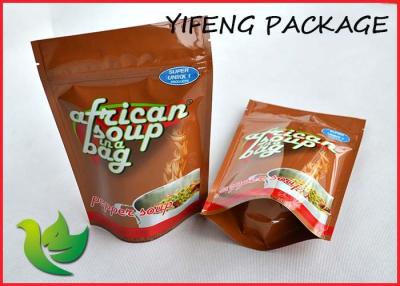 Cina La stagnola sicura dell'alimento di plastica sta sui sacchetti con la chiusura lampo per l'imballaggio della minestra in vendita