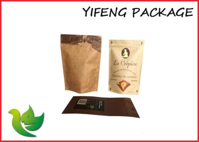 China Siegeln Sie heiß oder machen Sie Kraftpapier stehen oben Beutel mit vorderem transparentem Reißverschluss zu zu verkaufen