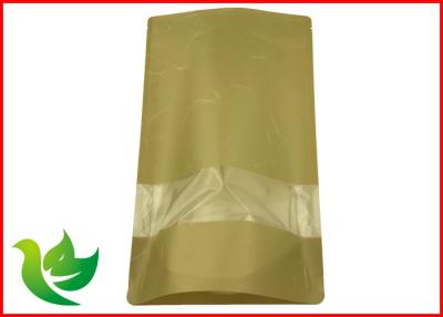 China Wiederversiegelbares Brown-Kraftpapier stehen oben Beutel mit Reißverschluss, konformer SGS BRC zu verkaufen