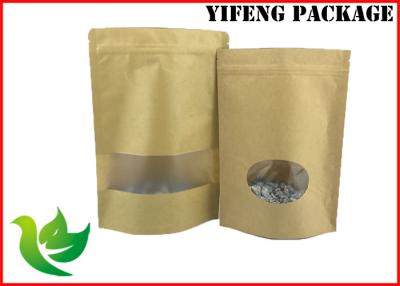 China Wiederversiegelbarer Imbiss stehen oben natürliche braune Reißverschlussbeutel-Kraftpapiertasche. zu verkaufen
