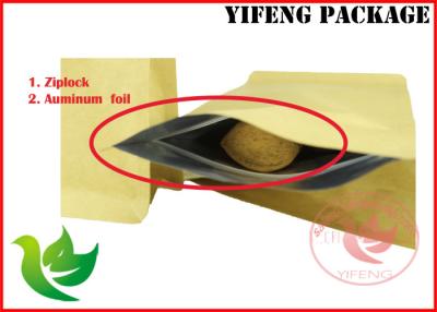 China Kundengebundene Papier stehen oben Beutel/Kraftpapier-Reißverschluss-Beutel freundliches Eco zu verkaufen