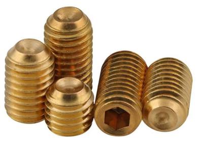 China M1.4 M24 Yellow Brass H59 H62 Copper Bronze Hexagon Socket Set Screws DIN916 for sale