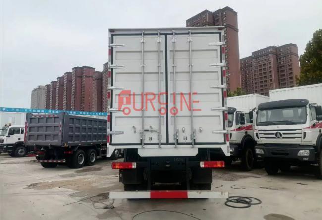 Beiben 8x8 van cargo truck rear view