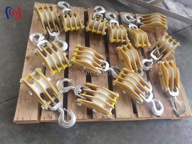 Nylon Sheave Hoist Sheave Tackle Stringing Tools 5KN - 50KN Transmission Line Tool 0