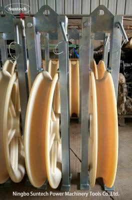 China 660X100mm Nylon Wheels Bundled Overhead Conductor Stringing Block For Transmission Line for sale