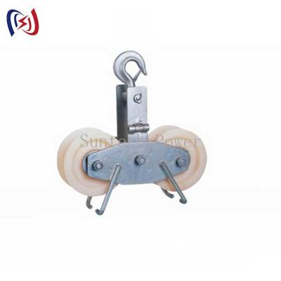 China Bloque de tendido de doble polea con rodamientos de bolas para un tendido de cable suave en venta