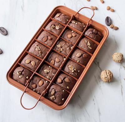 Cina Forno da forno a torta a forma di brownie plaid non attaccante di acciaio al carbonio arancione in vendita