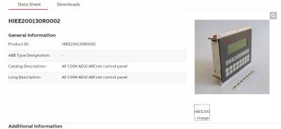Cina Peso del pannello di controllo di ABB HIEE200130R0002 AF C094 AE02 ARCnet 1,2 chilogrammi in vendita