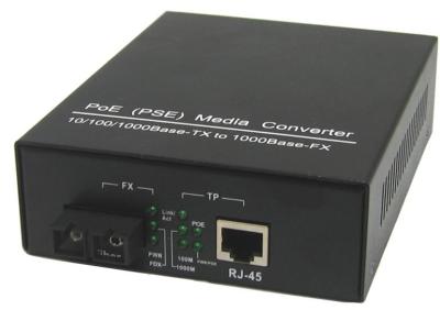中国 10/100/1000 の PoE (PSE)媒体のコンバーター、10/100/1000Mdps IEEE802.3at PoE 媒体のコンバーター 販売のため