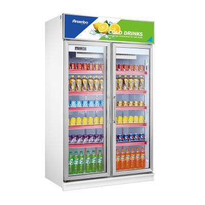 中国 1000L商業ビール クーラー、ステンレス鋼の直立した両開きドアの表示フリーザー 販売のため