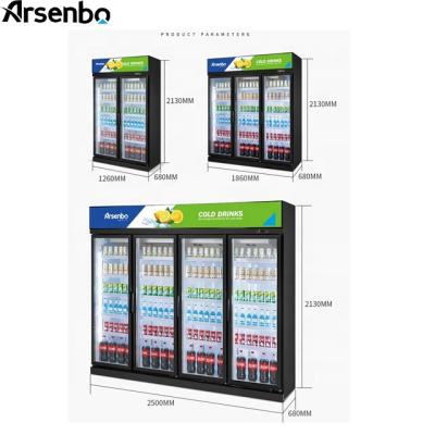 中国 Vertical 1700L Commercial Beverage Display Cooler Multiscene With Glass Door 販売のため