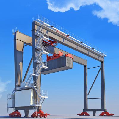 China Electrical Lifting Mechanism 55 Ton RTG Gantry Crane With Rubber Tyre for sale