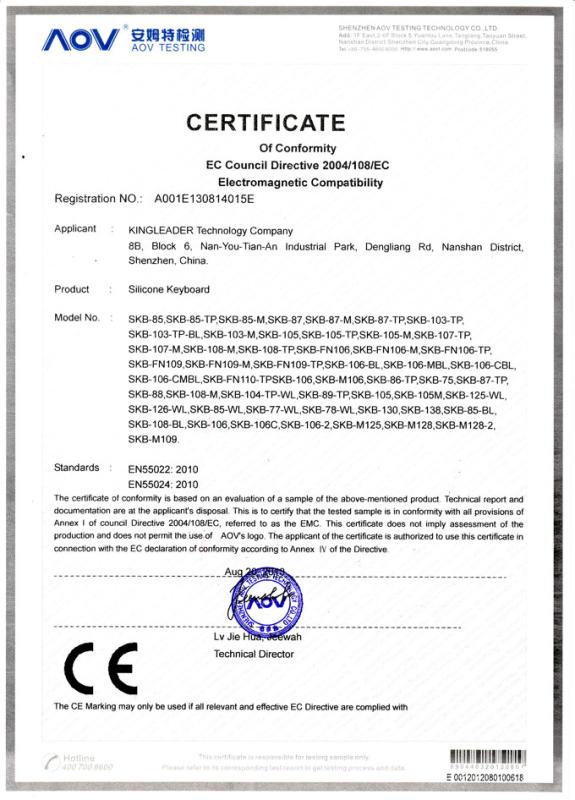 CE(SILICONE KEYBOARD) - KINGLEADER Technology Company
