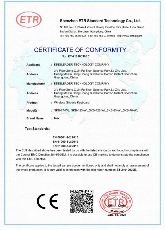 CE certificate - KINGLEADER Technology Company