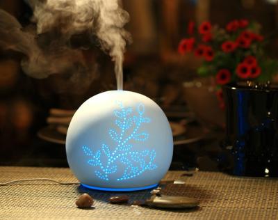 China Ceramic Aroma Diffuser Essential Oil Use Humidifier with RGB Color Changing Cool Mist Output Button Control CE ROHS for sale