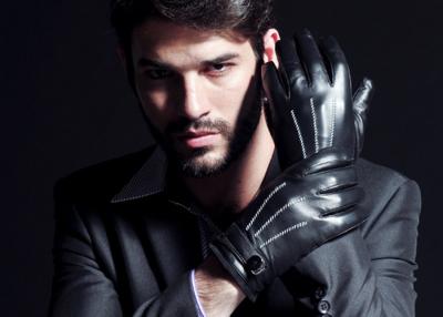 Cina Gli uomini di cuoio Brown/nero/guanti di cuoio marrone chiaro delle pecore con stile di base/cinghia Cuff in vendita