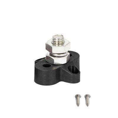 China 1/4 5/6 3/8 Inch Single Heavy Duty Terminal Studs Stainless Steel Single Stud Power Distribution Block With Cover for sale