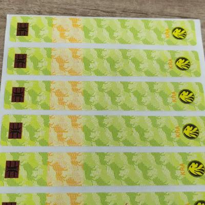China Etiqueta anti-falsificación de pantalla de seda para productos de lujo personalizados en CMYK/Pantone en venta