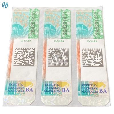 Китай Holographic Security Design Tax Stamp for Customed Branding and Protection продается