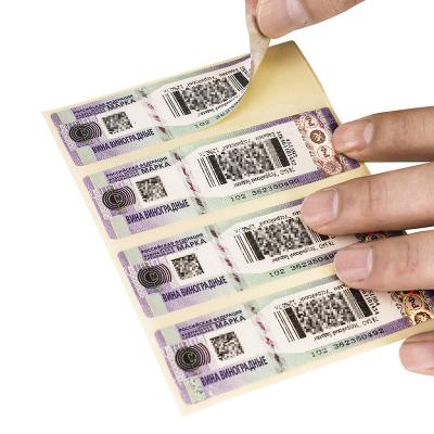중국 Custom Holographic Anti Counterfeit Tax Stamps With Pantone Printing 판매용