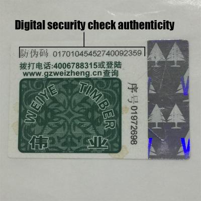 China Customized Offset Security Label Stickers CMYK/Pantone Printing en venta