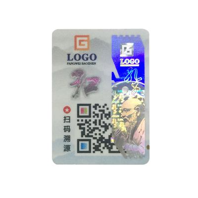 China Sheet/Roll Packing Anti Counterfeiting Label with Customized Thickness en venta