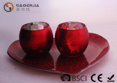 Cina Un insieme di una luminosità rossa portatile di 2 supporti di Tealight per la decorazione della cena in vendita