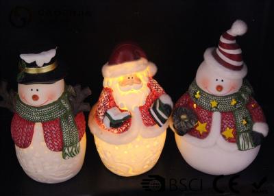 Cina Il Natale del materiale ceramico ha condotto la forma del pupazzo di neve/Babbo Natale delle candele in vendita