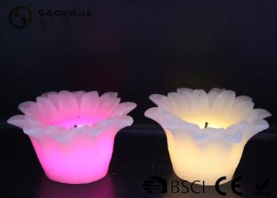 Cina Le candele elettriche della cera di forma del fiore, temporizzatore principale esamina in controluce alla moda in vendita