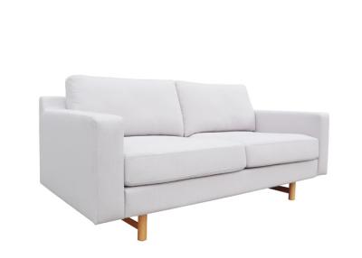 Cina Divano di tessuto beige di schiuma pura cuscini per sedute imbottiti gambe di legno colore originale in vendita