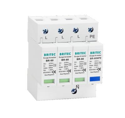 中国 BR-60 4Pのサージの回線保護装置の防止装置電光AC SPD 販売のため
