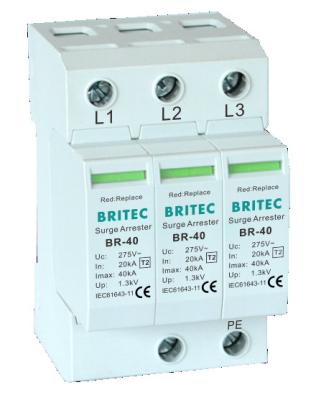 중국 BRITEC BR-40 4P 서지 차단 장치 3상 Spd 경감 보호 방지 장치 판매용