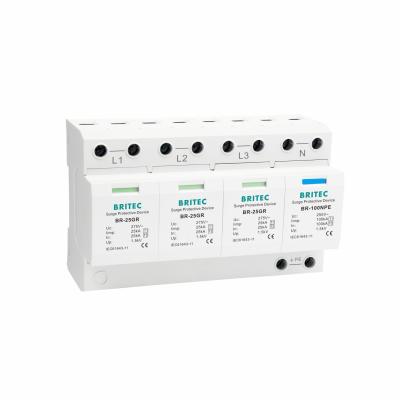 中国 BR-25GR 4P 25kA 100kA ブライテック オーバージェス防護装置 1型 3相 Spd スパークギャップオーバージェス防護装置 1級オーバージェスアストラー 販売のため