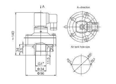 중국 DMF-Y-25 1" 먼지 수집가 벨브, DMF 솔레노이드 벨브 묻힌 유형 판매용