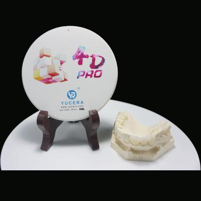 중국 4D 프로 투명한 지르코늄 산화물 세라믹 풀 브리지 산화 지르코늄 치아 블록 판매용