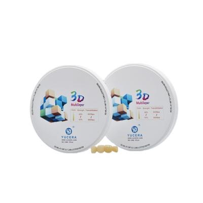 China Bloques de zirconia multicapa 3D Yucera para laboratorio y clínica dental CAD CAM en venta