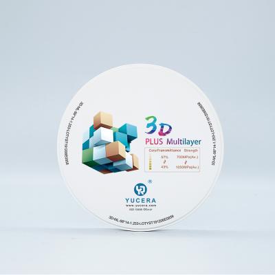 China Bloques de zirconia multicapa 3D Yucera para laboratorio y clínica dental CAD CAM en venta