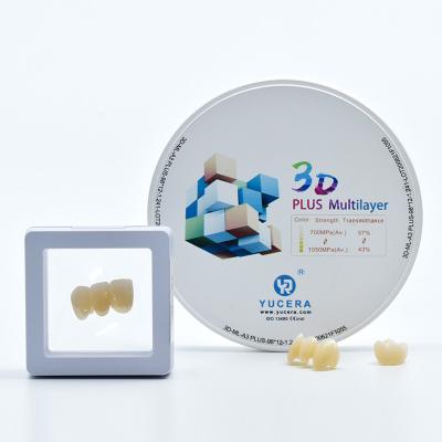 중국 25mm 3D Pro 다층 지르코니아 공백 CAD CAM 세라믹 지르코니아 블록 판매용